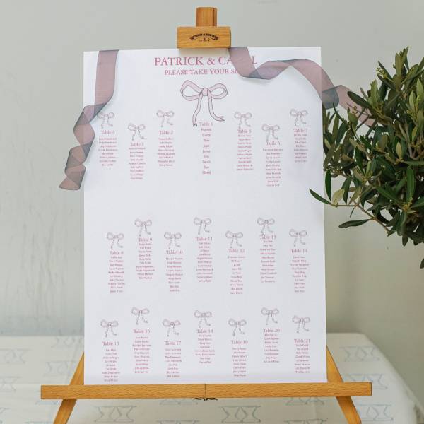 Bow Wedding Table Plan | This is Nessie