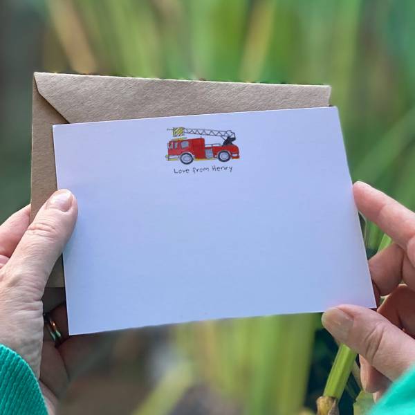 Fire Engine Childrens Thank You Cards | This Is Nessie