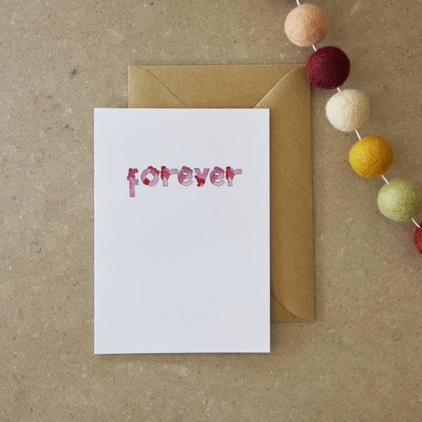 Forever Bow Lettering Valentines Day Card | This Is Nessie