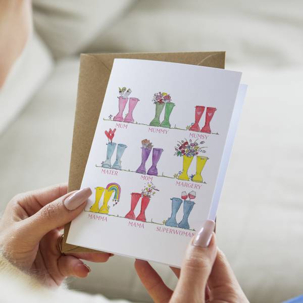 Mum Names Welly Boot Card Any Occasion Card | This Is Nessie