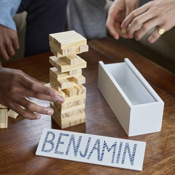 Stripy Letters Stacking Tower Games | This Is Nessie