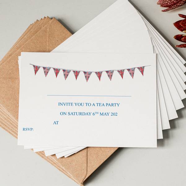 Union Jack Bunting Tea Party Invitations | This Is Nessie